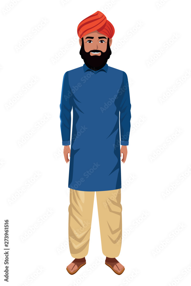 indian man wearing traditional hindu clothes Stock Vector | Adobe Stock