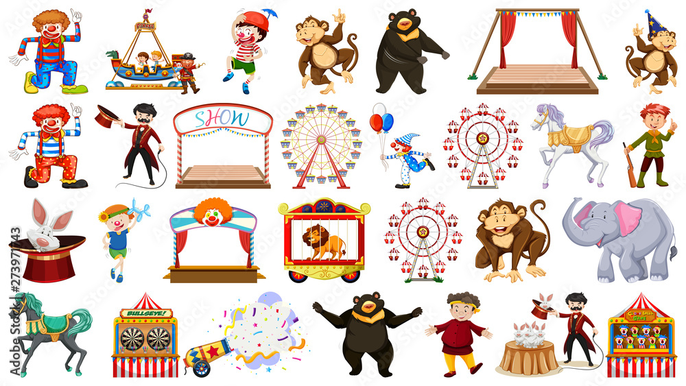 Set of circus element Stock Vector | Adobe Stock