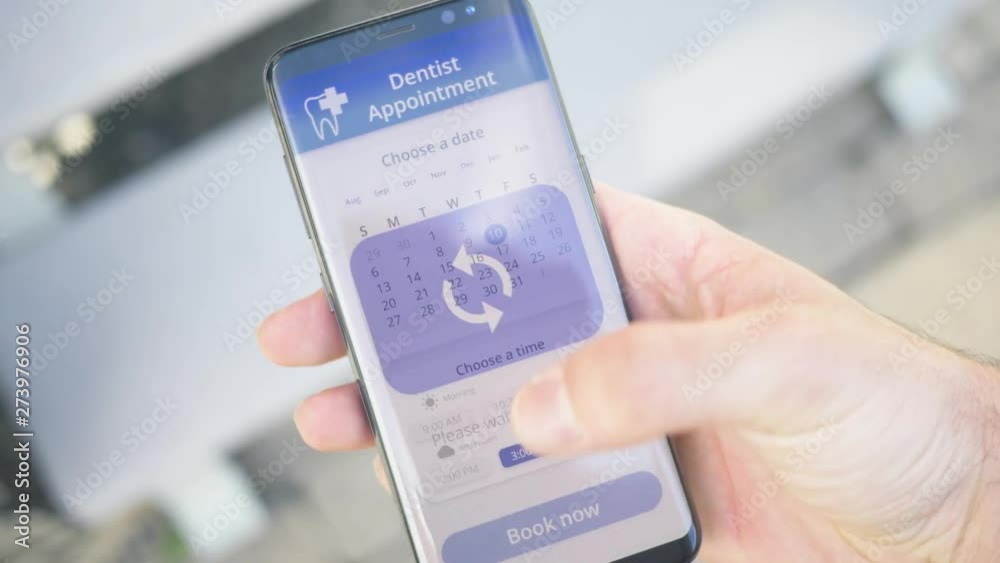Using an online appointment app to schedule a rendezvous to the dentist ...