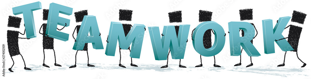 We are a great teamwork, isolated on white background. Illustration of ...