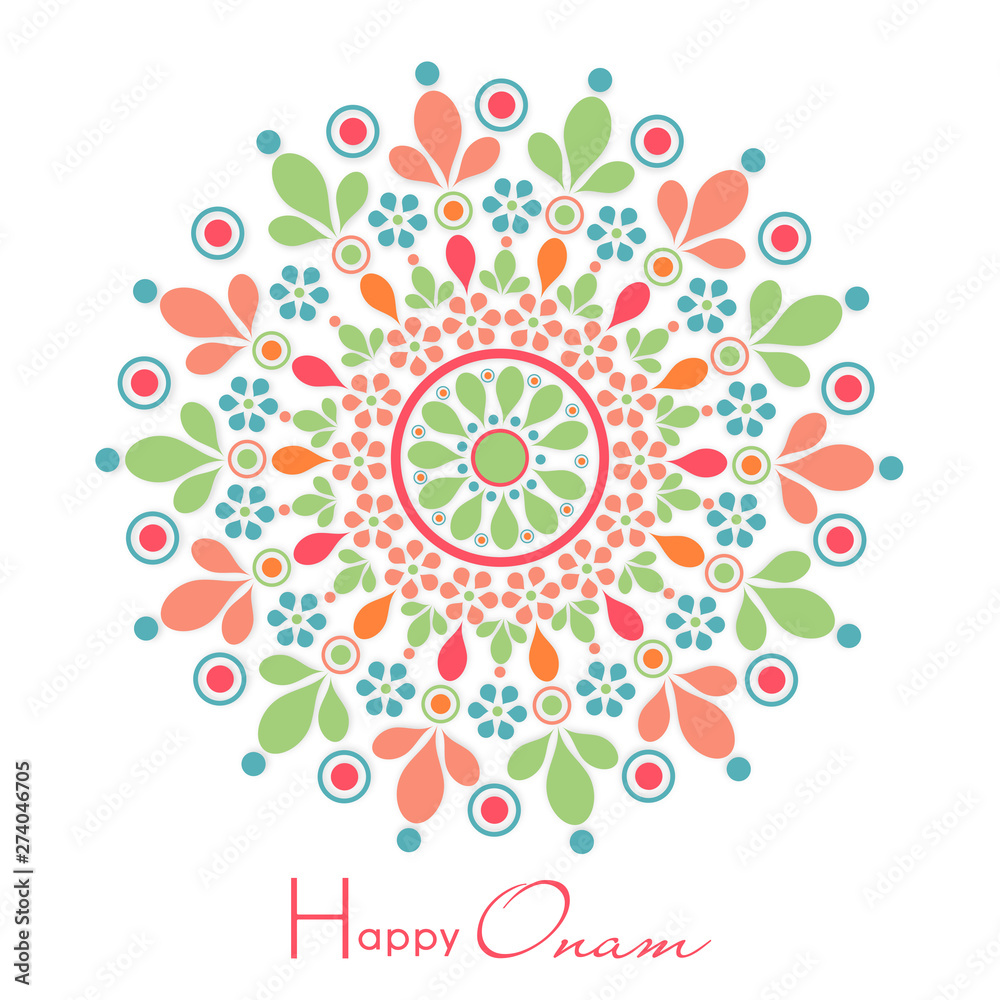 Onam celebration with Rangoli. Stock Vector | Adobe Stock