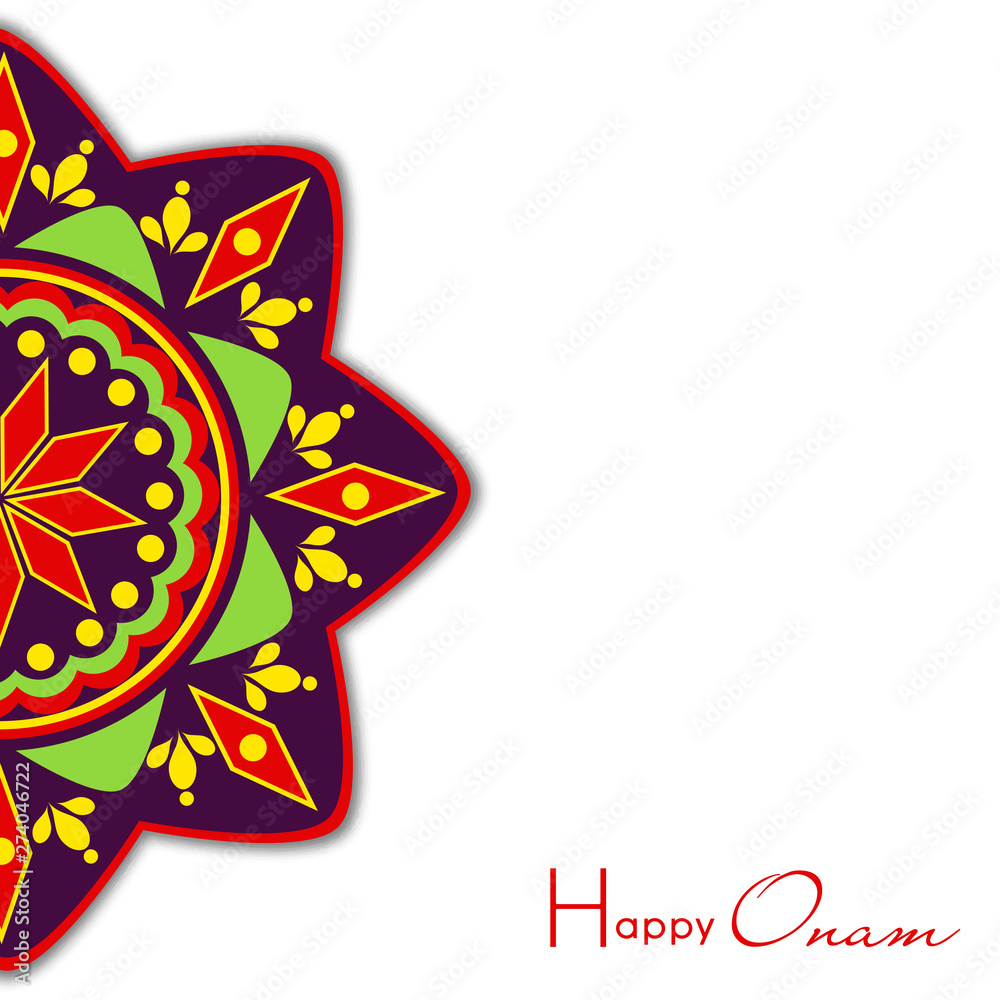 Onam Festival celebration with rangoli. Stock Vector | Adobe Stock