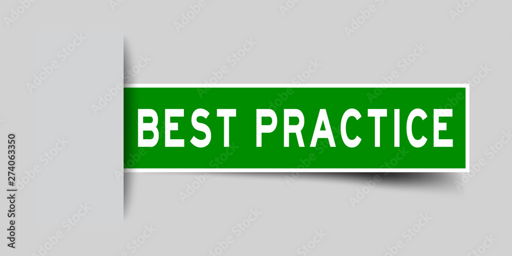 Label sticker green color in word best practice that inserted in gray ...