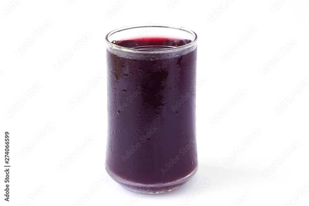 Red grape juice in glass isolated on white background Stock Photo ...