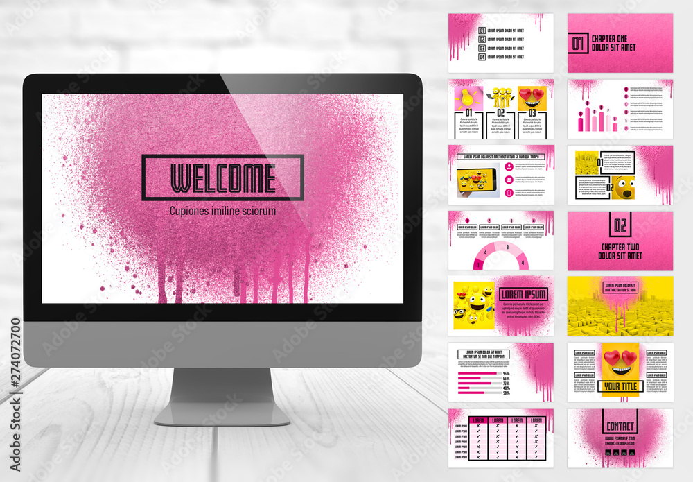 Pink Splash Style Presentation Layout Stock Template | Adobe Stock