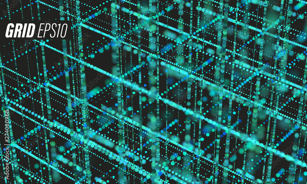 Data grid. Bigdata blueprint Cyber futurist background. Cloud ...