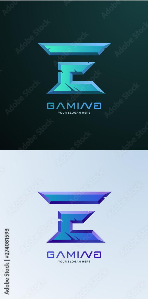 Initial letter E gaming esports style logo template set Stock Vector ...