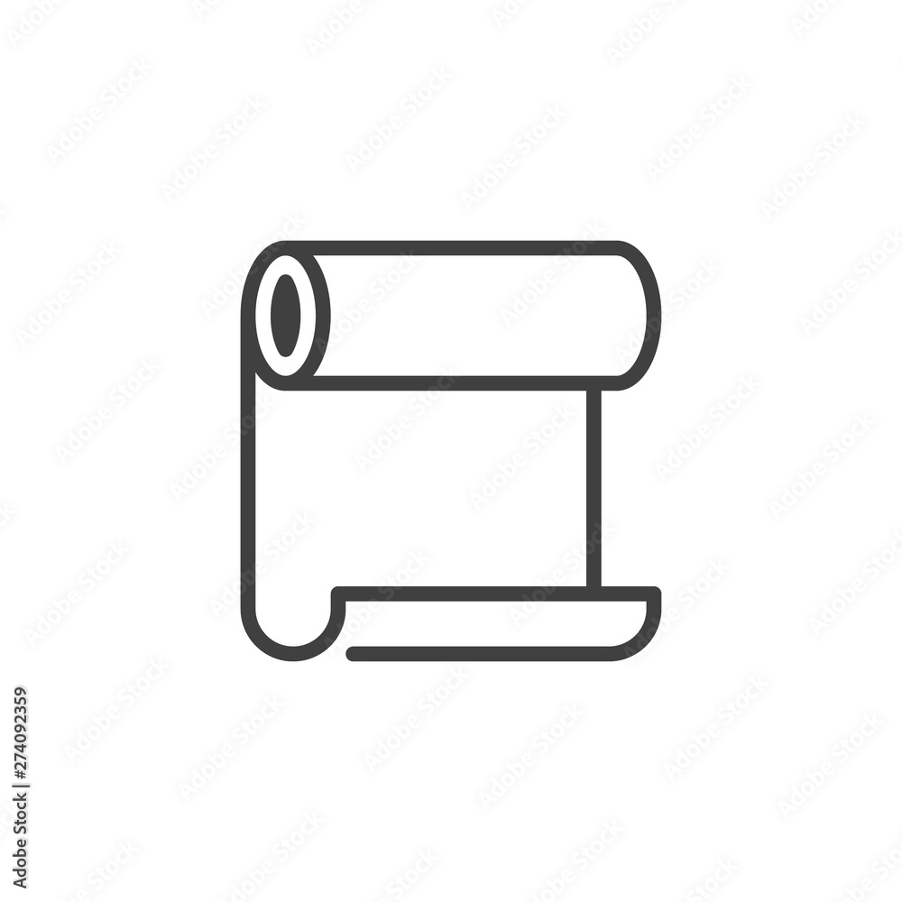 Wall paper roll line icon. linear style sign for mobile concept and web ...