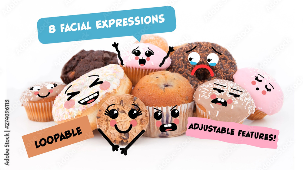 Doodle Faces Stock Template | Adobe Stock