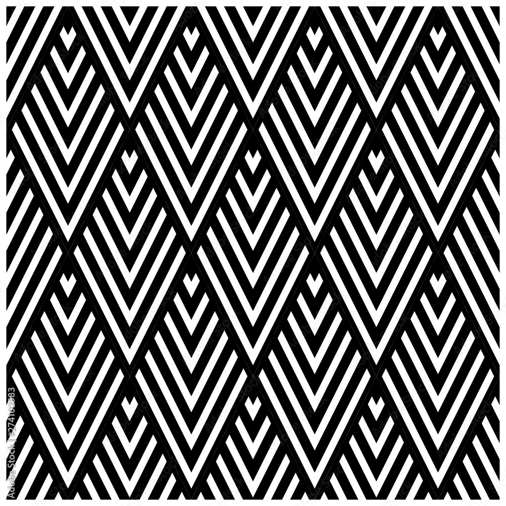 Seamless monochrome vector graphic of art deco design with a ...