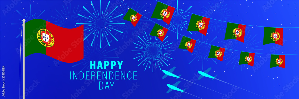 December 1 Portugal Independence Day greeting card. Celebration ...