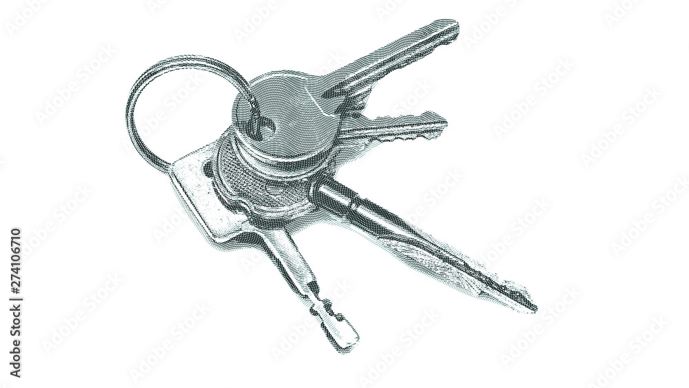 Keys Isolated On White Background Stock Photo | Adobe Stock