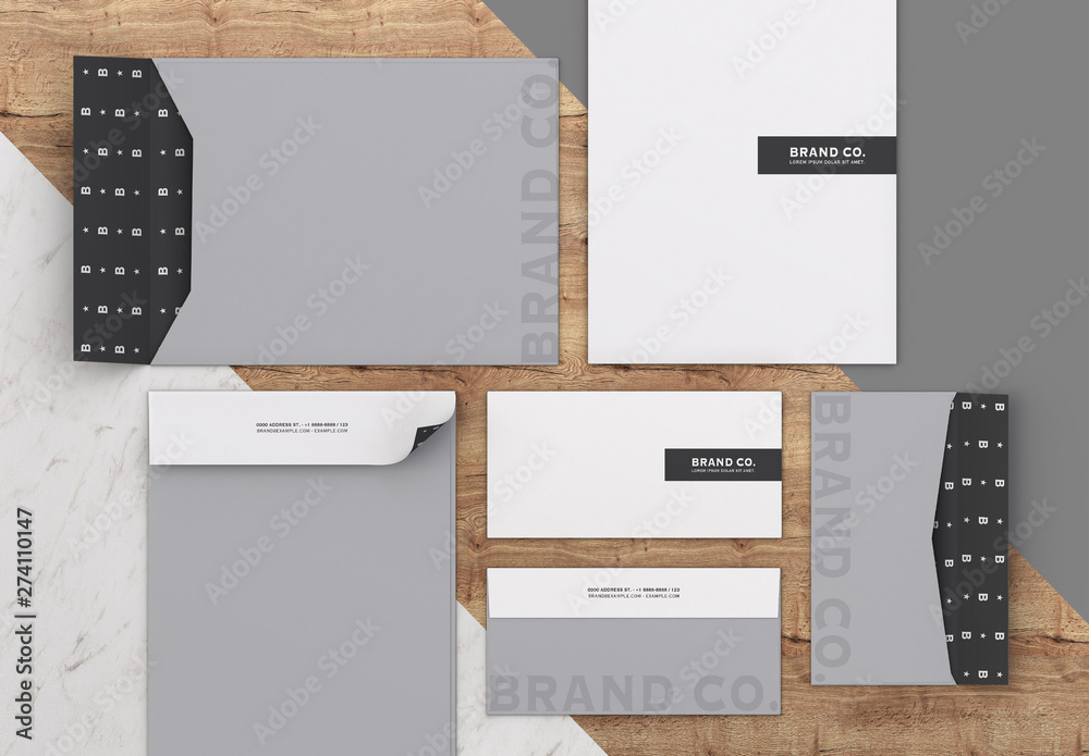 Mailing Envelope Mockup Set Stock Template | Adobe Stock