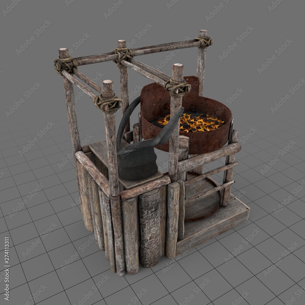 Blacksmith furnace Stock 3D asset | Adobe Stock