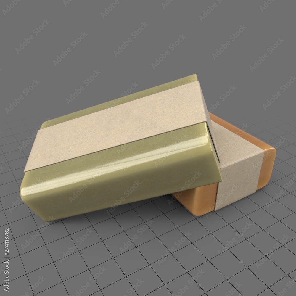 Soap bars with paper label Stock 3D asset | Adobe Stock