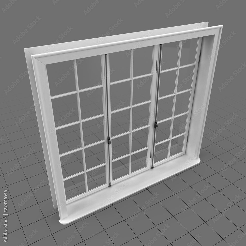 Classic closed window 3 Stock 3D 에셋 | Adobe Stock