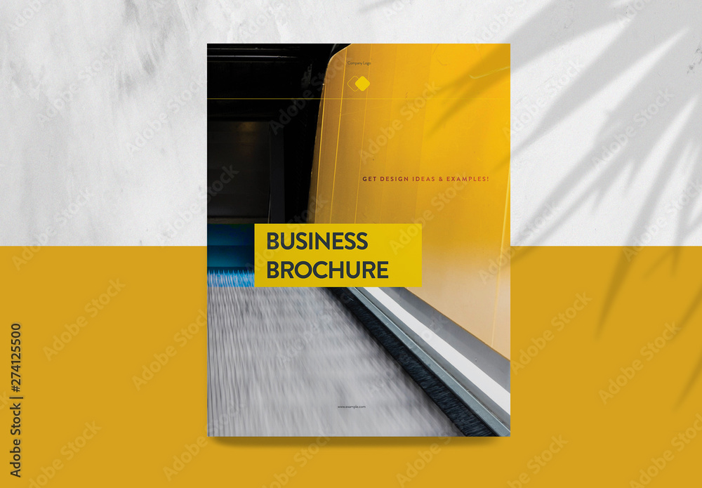Yellow Business Brochure Layout Stock Template | Adobe Stock