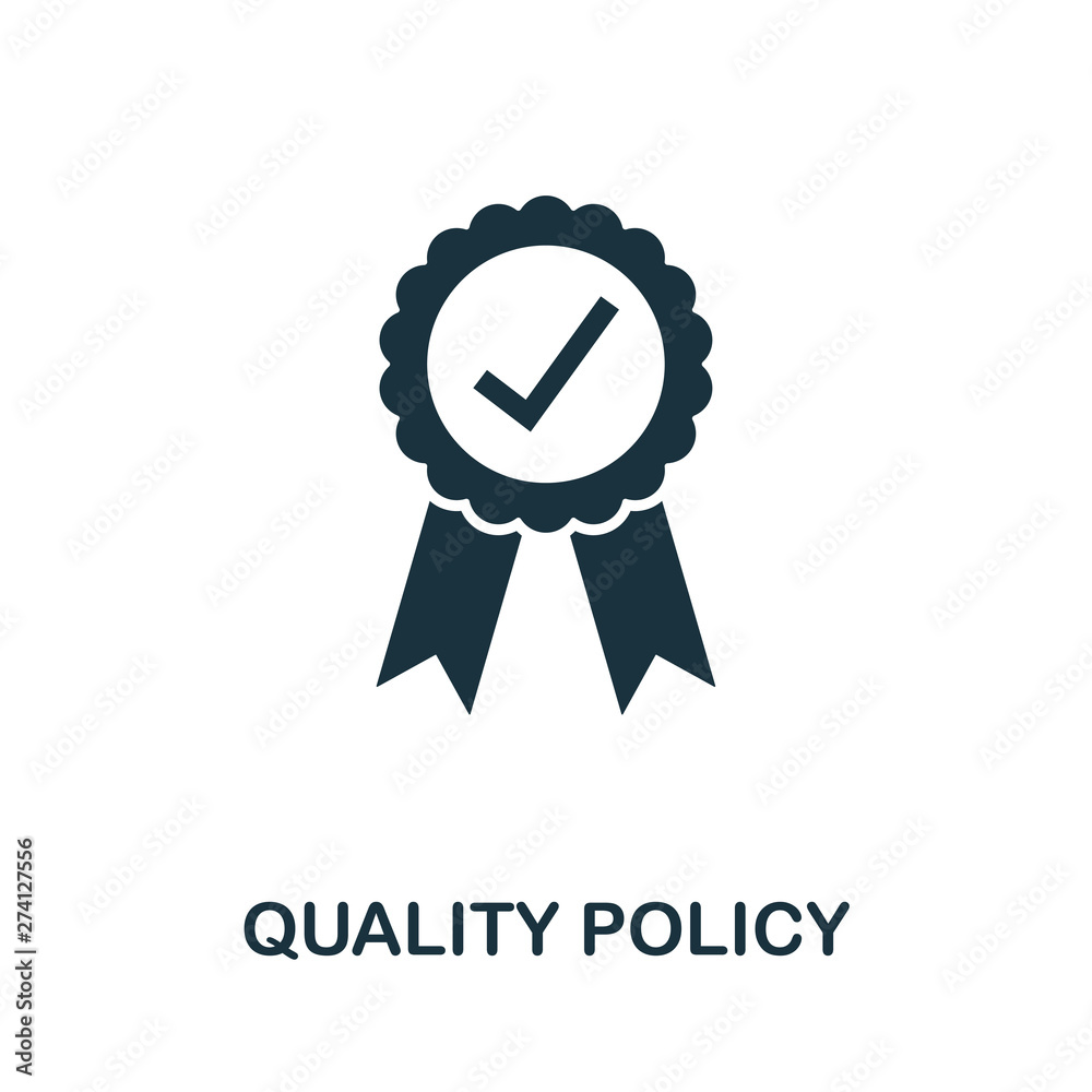 Quality Policy vector icon symbol. Creative sign from quality control icons collection. Filled ...