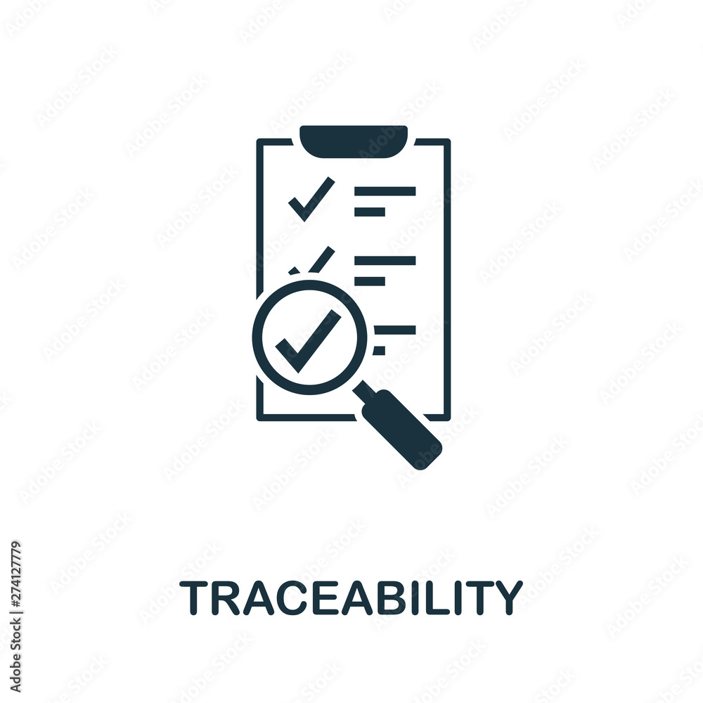 Traceability vector icon symbol. Creative sign from quality control ...