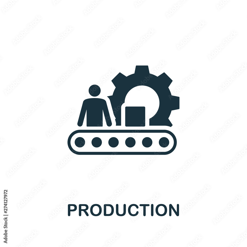 Production vector icon symbol. Creative sign from quality control icons ...