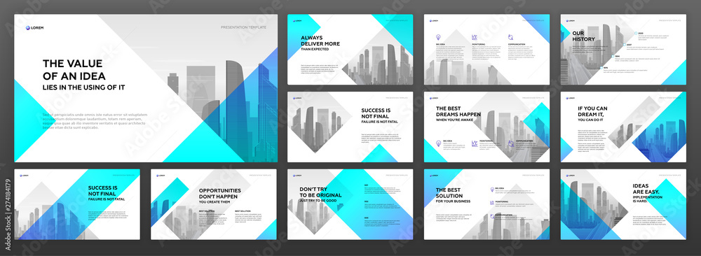 Keynote presentation templates set. Use for modern powerpoint ...