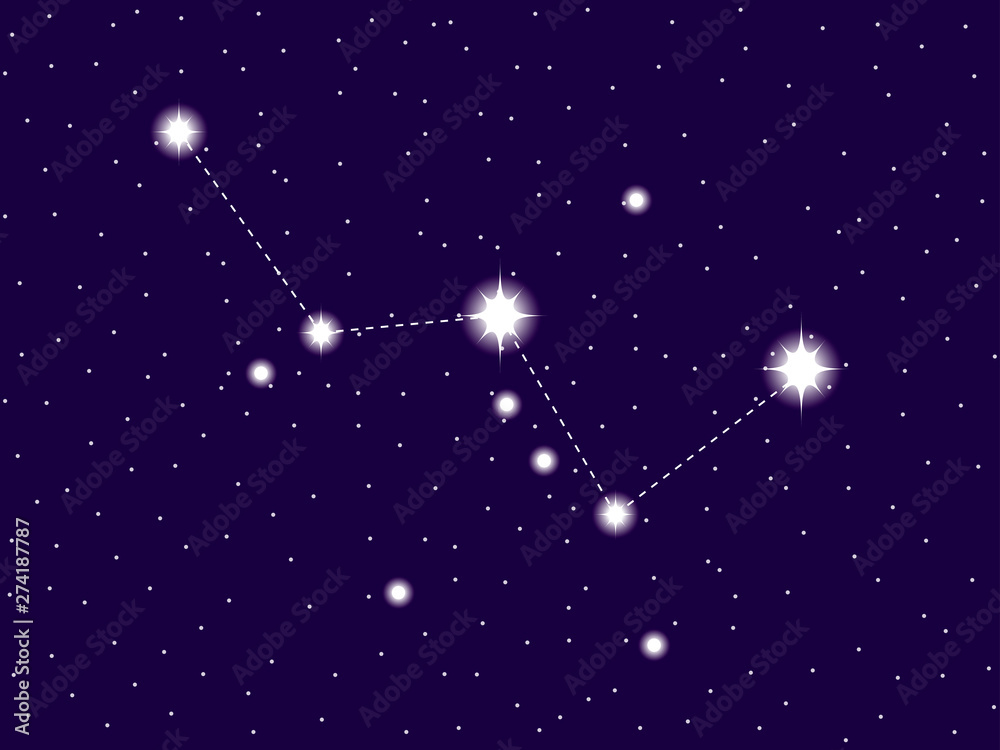 Cassiopeia constellation. Starry night sky. Vector illustration Stock ...