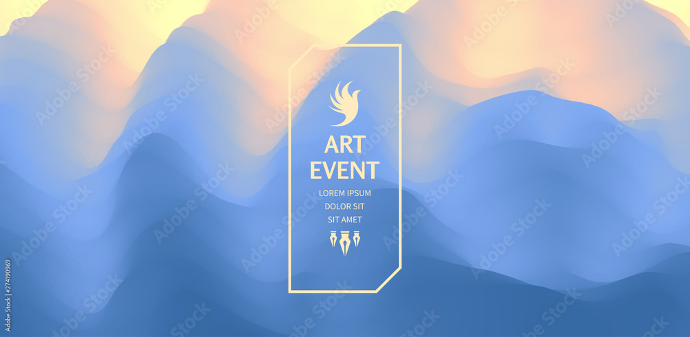 Art event invitation template. Abstract background with dynamic effect ...