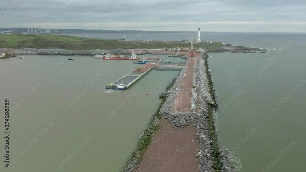 Vidéo Stock An aerial view of construction work progress on the new ...