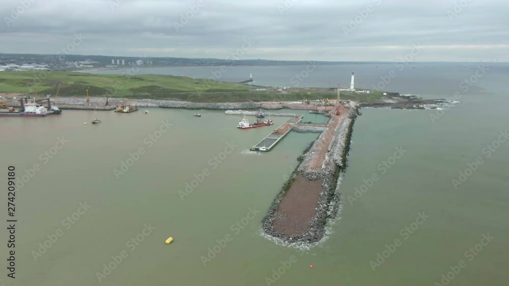 An aerial view of construction work progress on the new Aberdeen South ...