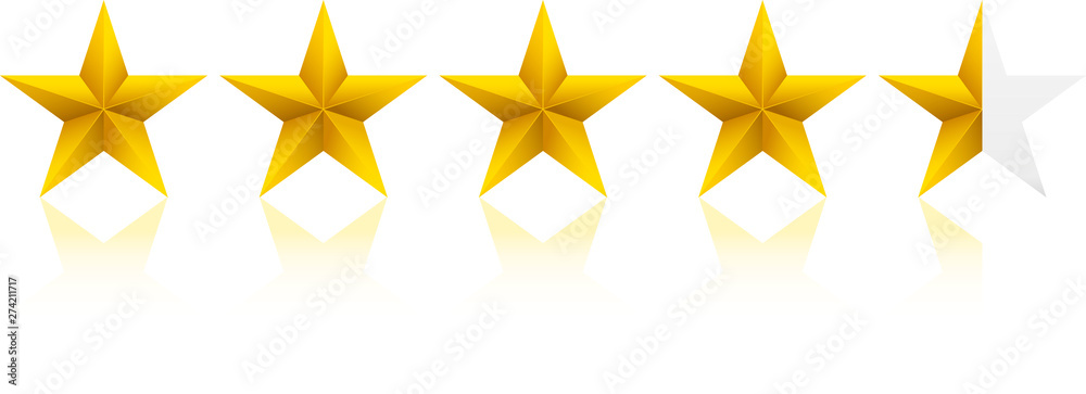 Rating system. Five stars rating system with hand. Simple and clean ...