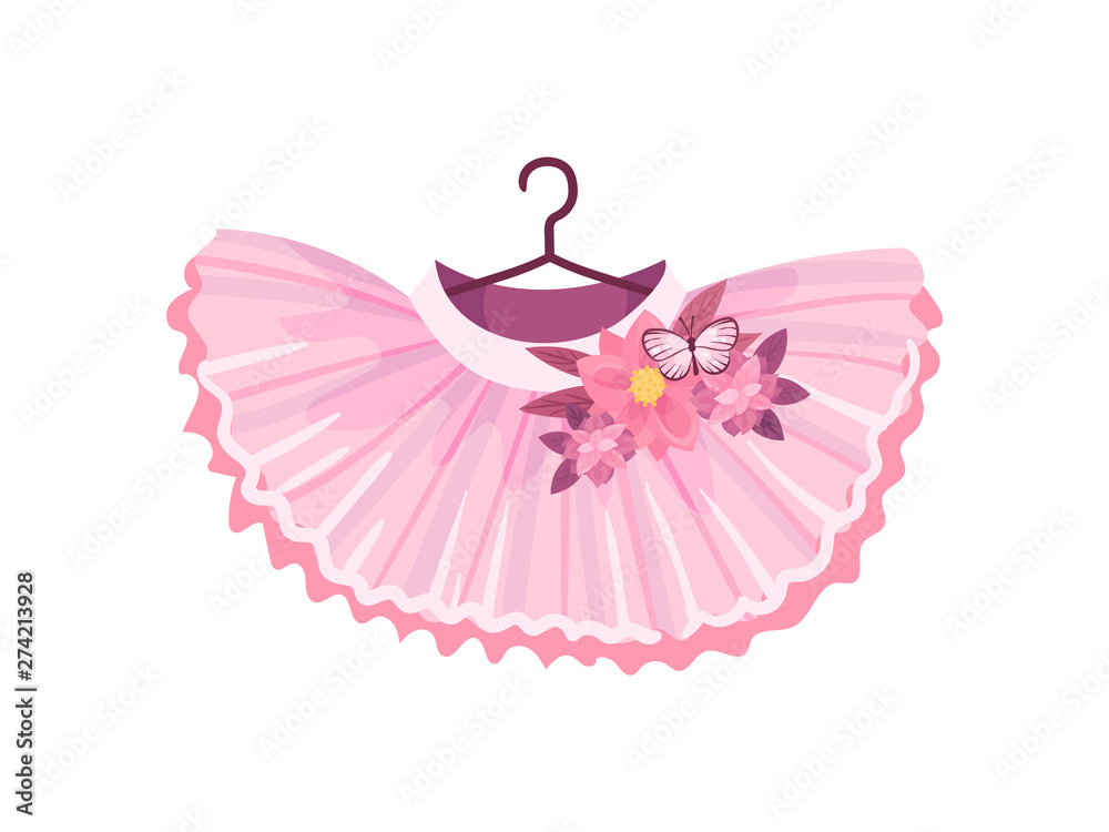 Ballet Pink Skirt Vector Illustration On White Background Stock Vector Adobe Stock