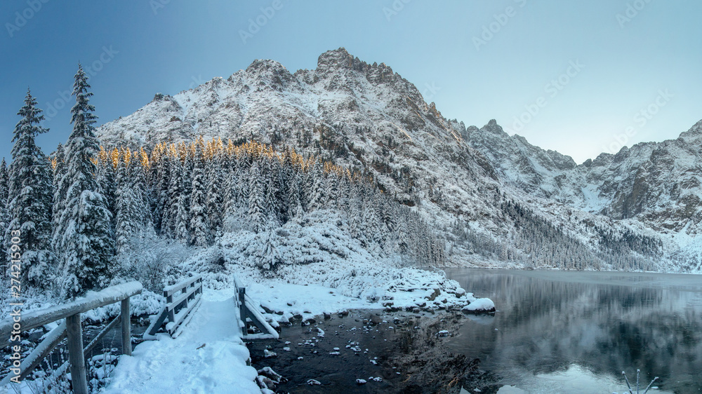 Snowy Mountains And Lake