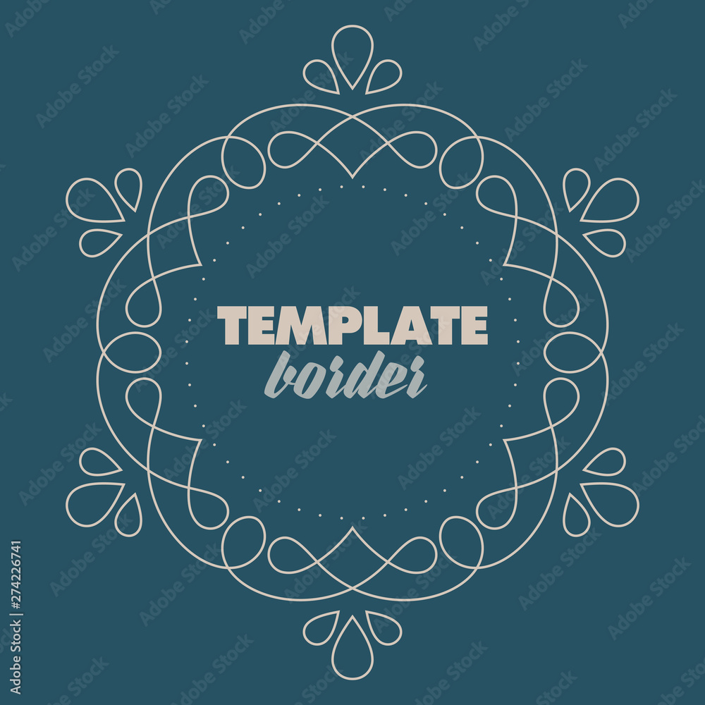 Vector circle vintage line layout design template. Stock Vector | Adobe ...