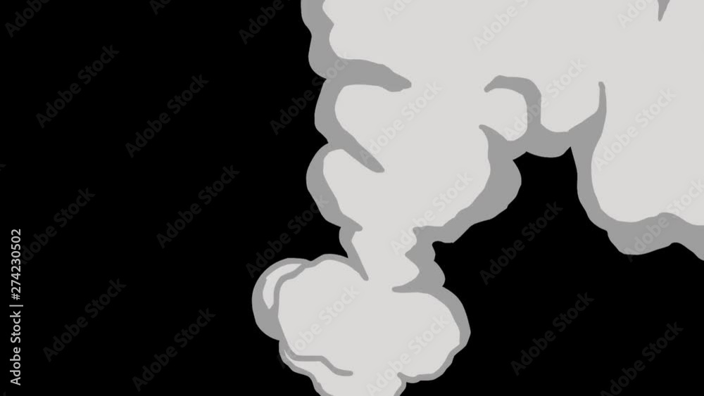 2d Cartoon FX Smoke Elements on black background. Pre-rendered with ...