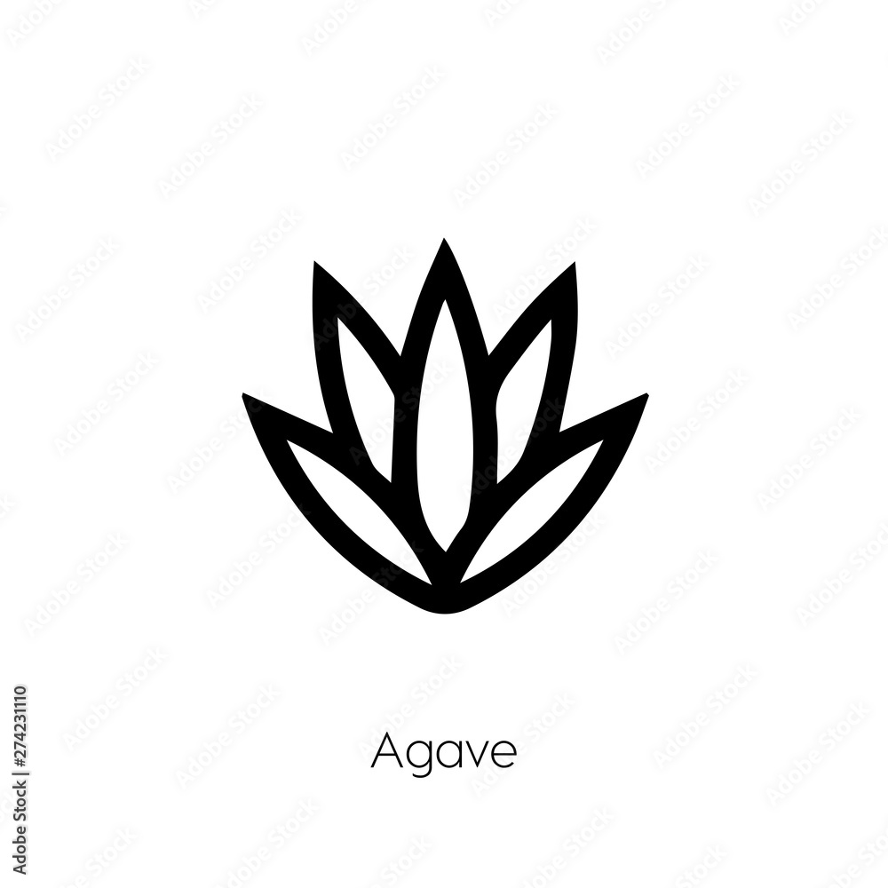 Agave icon. Plant vector symbol. Linear style sign for mobile concept ...