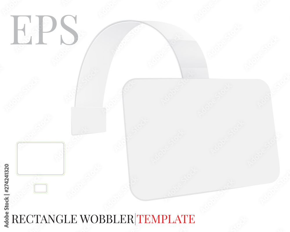Rectangle shape Wobbler vector, template with overprinted die cut ...