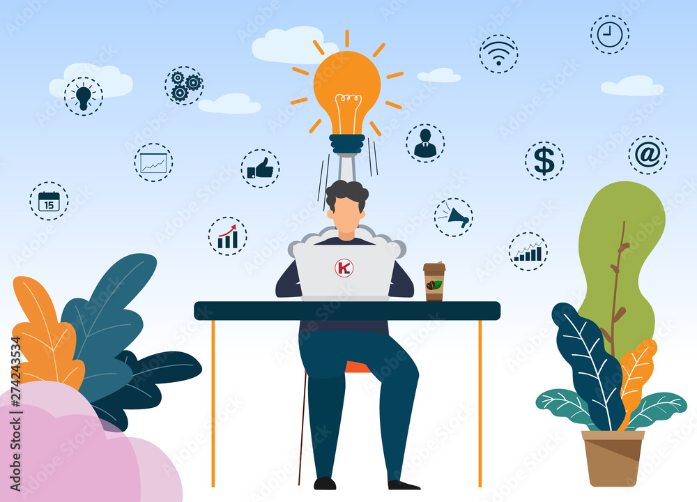 Vector creative illustration of business graphic, Business character ...