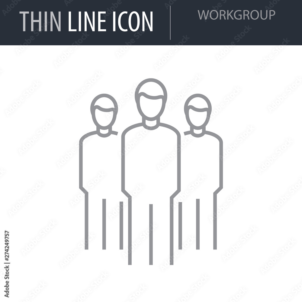 Symbol of Workgroup Thin line Icon of Corporate Managemen. Stroke ...
