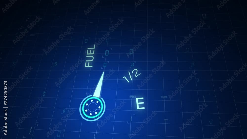 Vehicle fuel gauge moving up and down. Fuel gauge with the needle ...