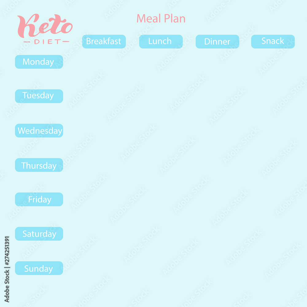 Ketogenic diet meal plan. Keto healthy deit weekly menu spreadsheet ...