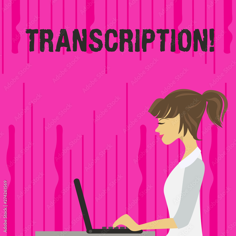 Text sign showing Transcription. Business photo text Written or printed ...