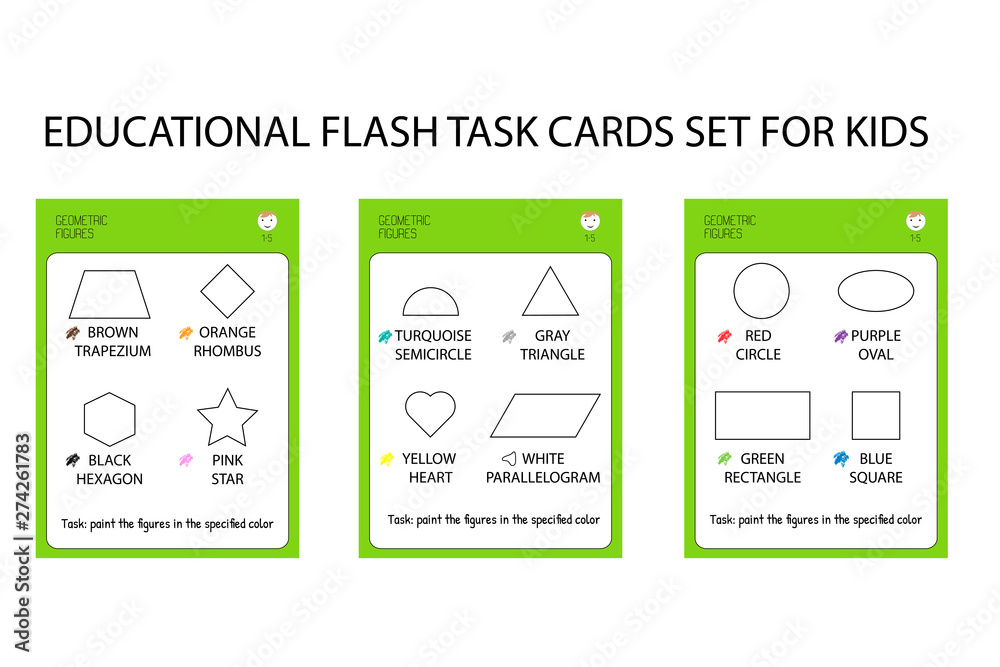 Learn shapes and geometric shapes. Preschool or kindergarten she Stock ...