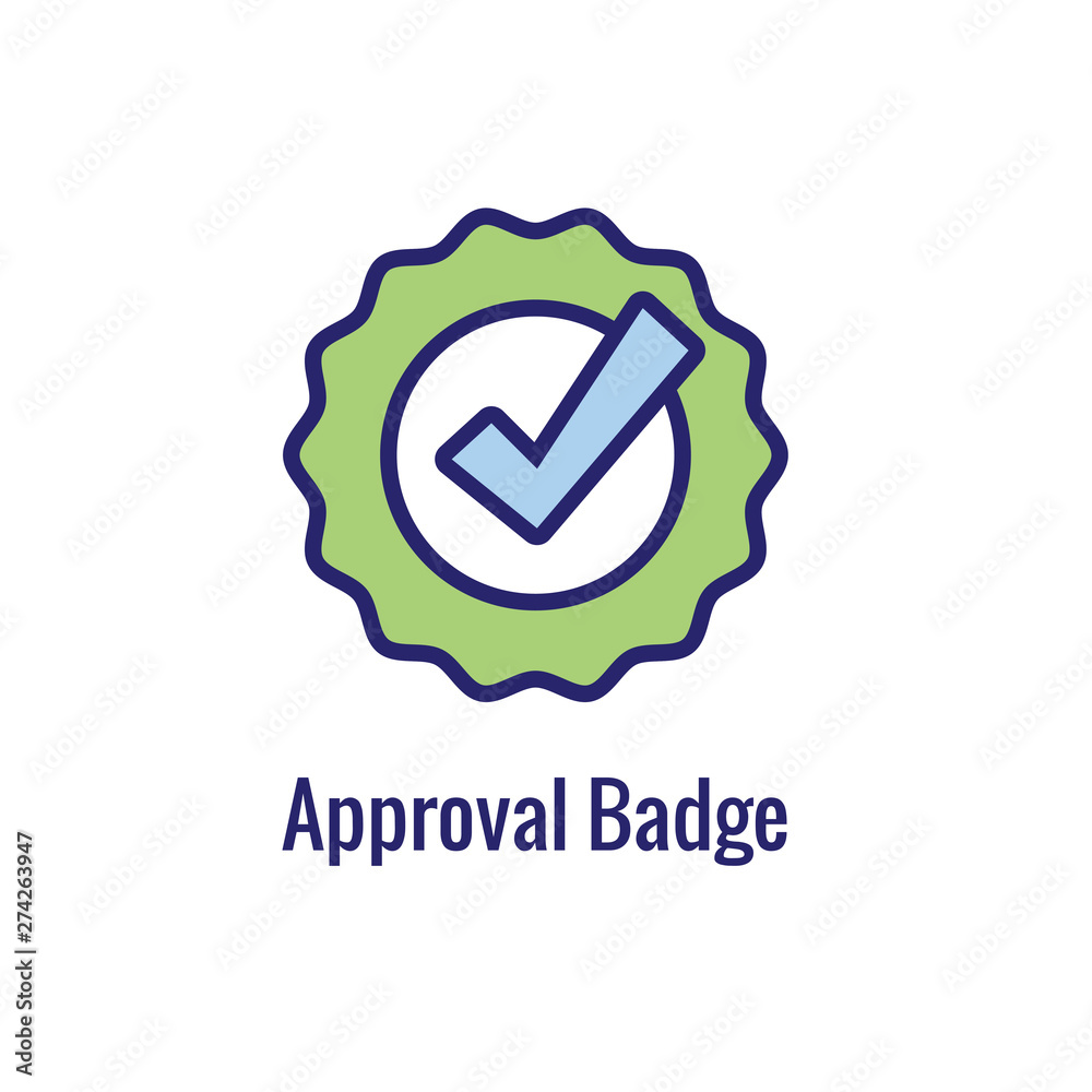 Approval and Signature Icon with badge and checkmark Stock Vector ...
