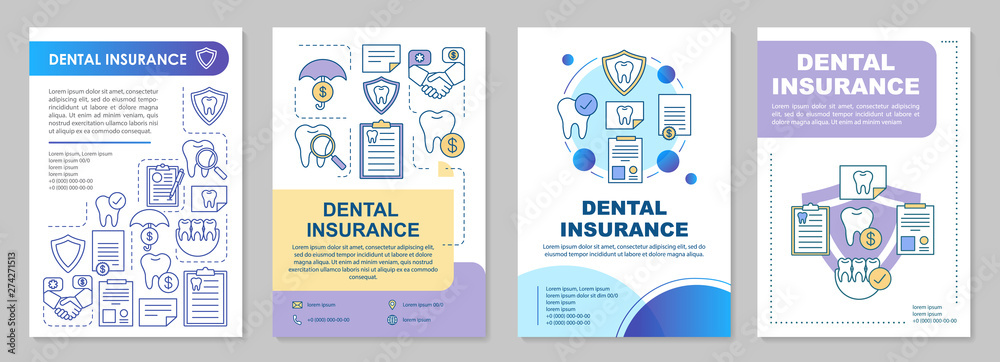Dental insurance brochure template layout. Guaranteed savings. Flyer ...