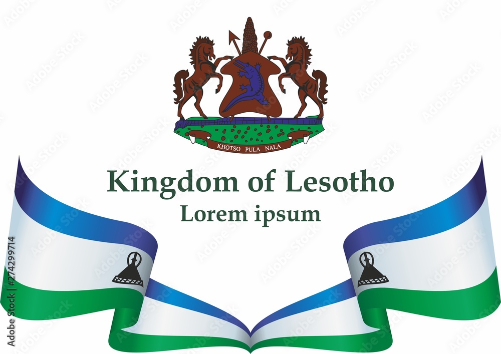 Flag of Lesotho, Kingdom of Lesotho. Template for award design, an ...