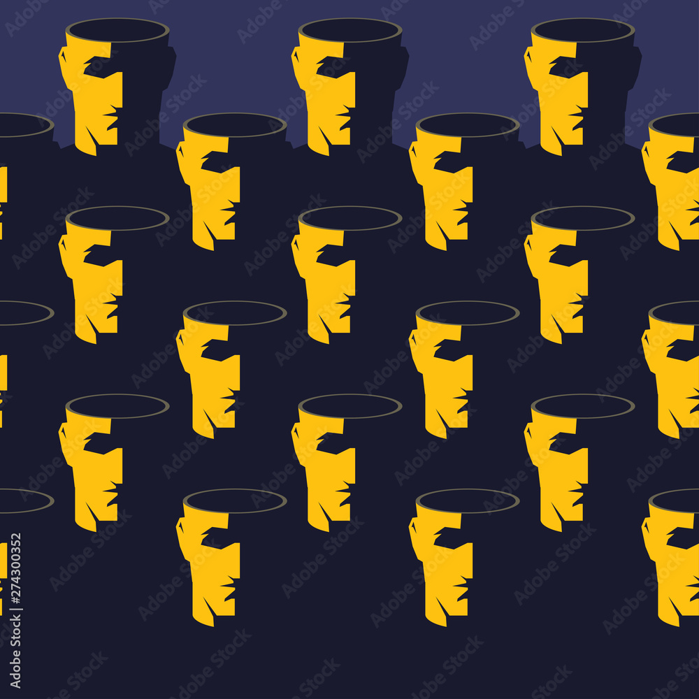 A group of men with open empty head. Media manipulation concept ...