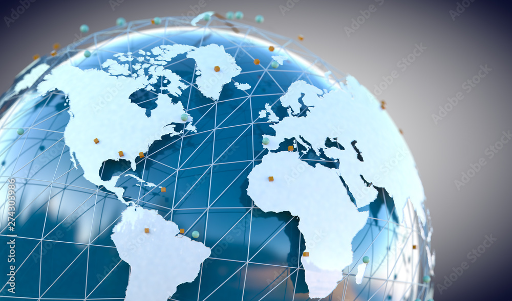 Ilustración concepto de redes e Internet y del mapa del mundo ...