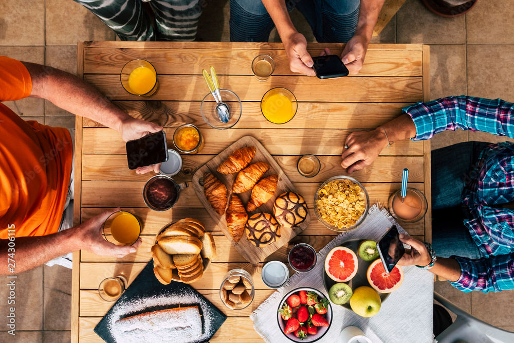 Friends Eating Breakfast