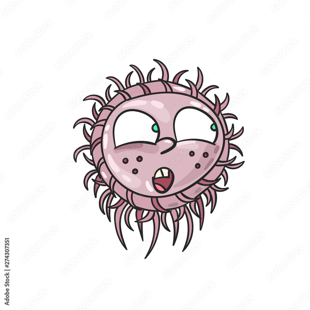 Microbe doodle. Virus sketch. Bacteria. Cell. Germ. Allergy. Disease ...