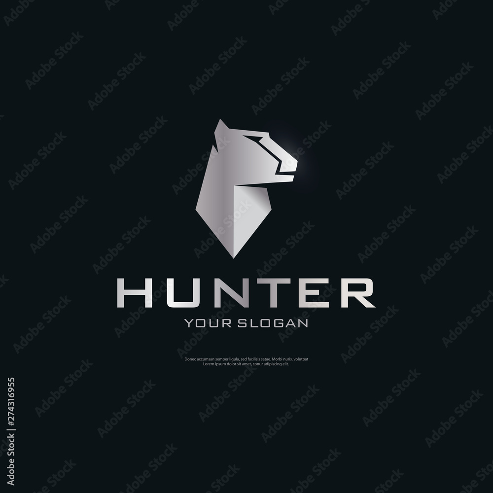 Premium metallic cheetah head logo badge template. elegant brand ...